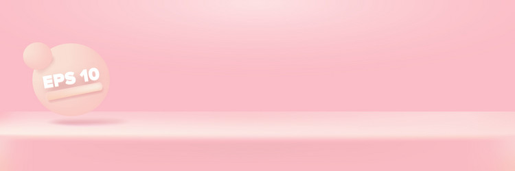 Empty pastel pink color studio table room Vector Image