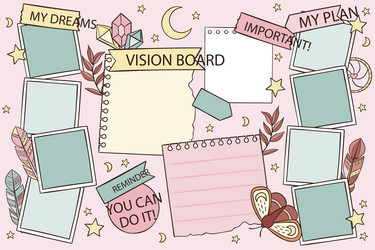 Hand drawn vision board Royalty Free Vector Image