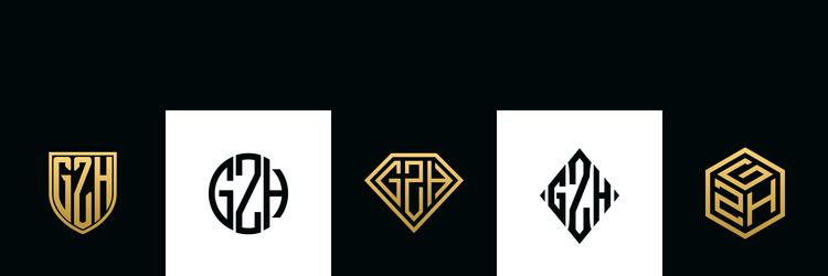 Initial letters gcr logo designs bundle Royalty Free Vector