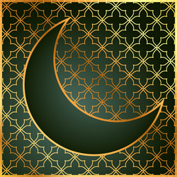 Golden moon in dark background Royalty Free Vector Image
