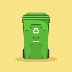 Recycle bin trash can garbage can flat cartoon Vector Image