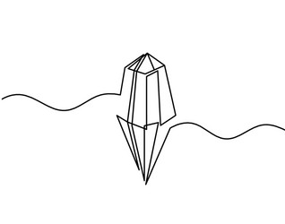 Abstract crystal as continuous lines drawing Vector Image