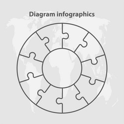 Diagram infographic for 10 steps circle puzzle Vector Image