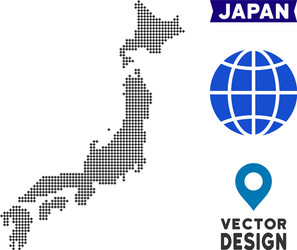 Japan Pixel Map Vector Images (over 140)