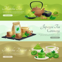 Iced matcha latte banner ad Royalty Free Vector Image