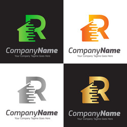 Letter r logo template colorful r Royalty Free Vector Image