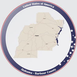 Map of barbour county in alabama Royalty Free Vector Image