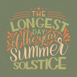 Summer solstice lettering Royalty Free Vector Image