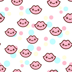 Cute little smiling lips and the mama s mini Vector Image