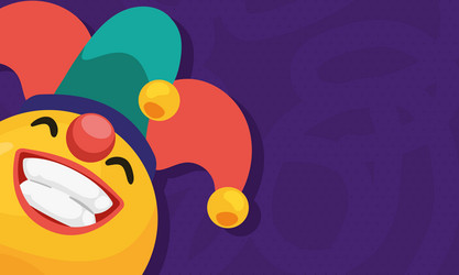 Joker emoticon face Royalty Free Vector Image - VectorStock