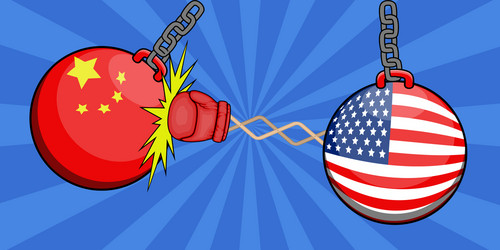 Usa vs china trade war Royalty Free Vector Image