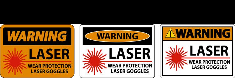 Laser wear eye protection sign on white background