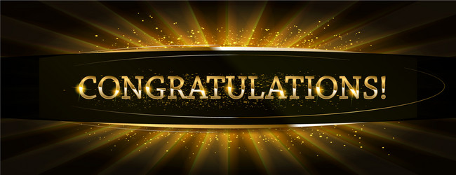 Congratulations game screen golden congrats sign Vector Image