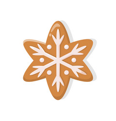 Snowflake shaped christmas gingerbread cookie Vector Image