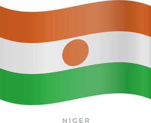 Wavy flag of niger Royalty Free Vector Image - VectorStock