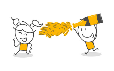 Stick figures music celebration party cocktail Vector Image