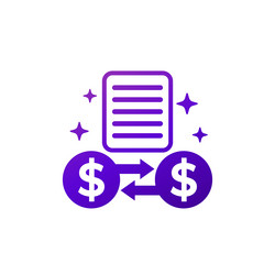 Transaction info icon for web Royalty Free Vector Image