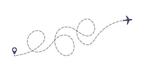 Airplane Dotted Line Loops Vector Images (over 110)
