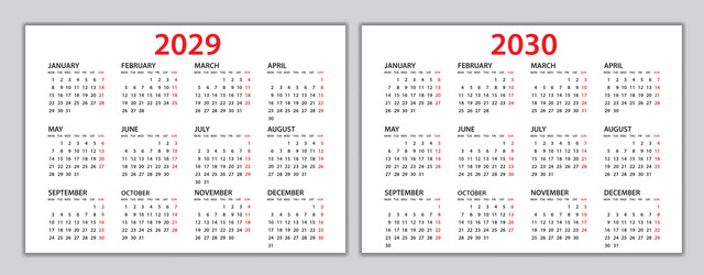 Calendar 2030 Vector Images (over 110)