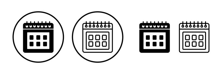 Calendar icon calender symbol Royalty Free Vector Image