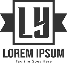 Initial ly logo template with modern frame Vector Image