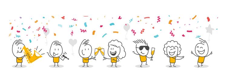 Stick figures music celebration party cocktail Vector Image