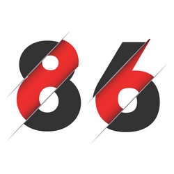 53 5 3 number logo design with a creative cut Vector Image