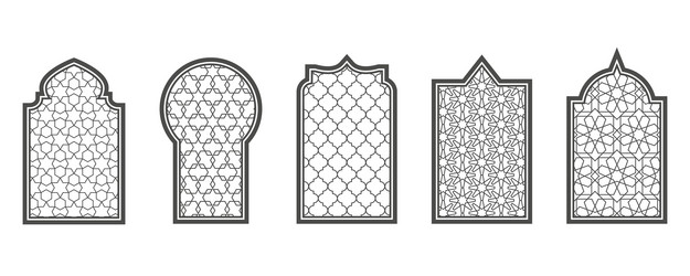 Arab window door pattern arabian islamic Vector Image