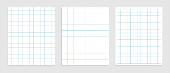 Realistic set of blank paper line sheets Vector Image