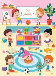 Preschool classroom Royalty Free Vector Image - VectorStock