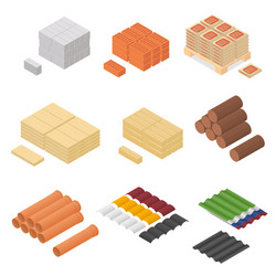 Building and construction materials icon set Vector Image