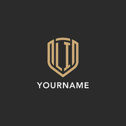 Initial li wedding monogram logo design Royalty Free Vector