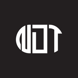 Ndt abstract monogram shield logo design on black Vector Image