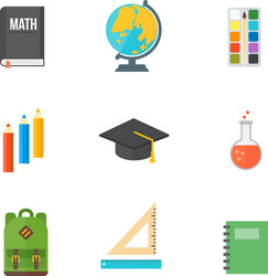 School symbols set Royalty Free Vector Image - VectorStock