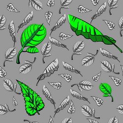 Seamless pattern modern green leaf point Vector Image