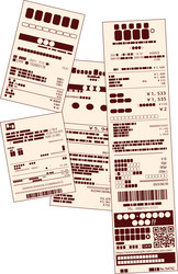 Bunch of accumulated blue color receipt Royalty Free Vector