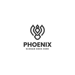 Logo phoenix line art style Royalty Free Vector Image