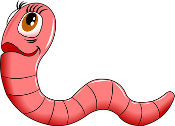 Cute pink worm cartoon Royalty Free Vector Image