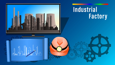 Industrial factory banner Royalty Free Vector Image