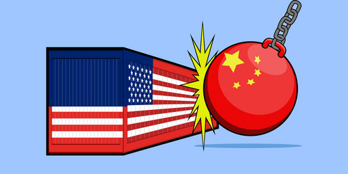 Usa vs china trade war Royalty Free Vector Image