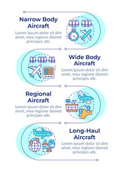 Airplane types circular diagram infographic Vector Image