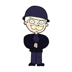 Cartoon sensible business man in bowler hat Vector Image