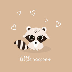Cartoon cute raccoon Royalty Free Vector Image