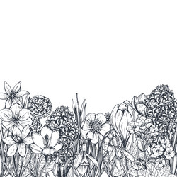 Floral horizontal backdrop decorated with spring Vector Image