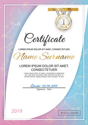 Official pink marble certificate mesh Royalty Free Vector