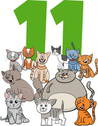 Numbers Eleven Cartoon Vector Images (56)