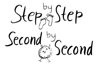 Lettering step by step second by second simple Vector Image