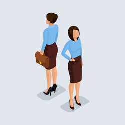 Fashion isometric woman 3d front view back Vector Image