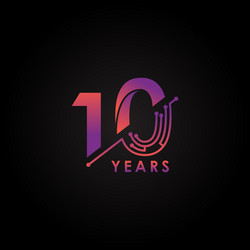 10th line anniversary gold numbers for celebrate Vector Image