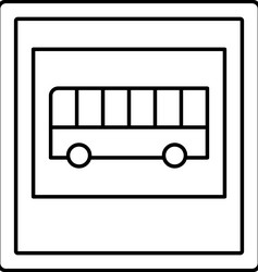 Bus stop sign traffic road Royalty Free Vector Image
